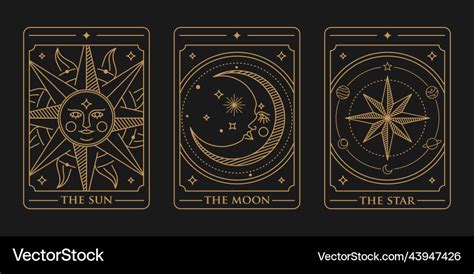 Tarot Deck Card Set The Sun Royalty Free Vector Image