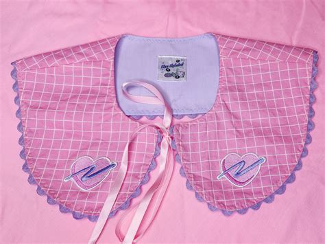 Pink Grid Spank Kei Swoosh Heart Detachable Collar Miss Alphabet