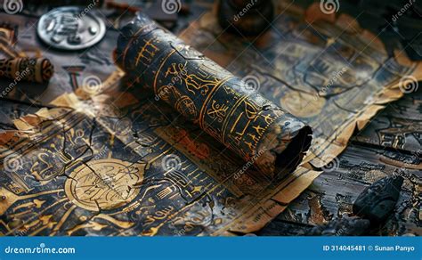 A Scroll Unrolling To Reveal Ancient Symbols Of Warning Protecting Users From The Curses Of