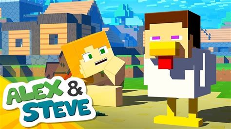 МУЛЬТИК СТИВ И АЛЕКС В МАЙНКРАФТ СТИВ СТАЛ КУРИЦЕЙ Minecraft Youtube