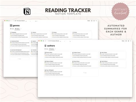 notion reading tracker template notion book tracker notion bookshelf digital reading