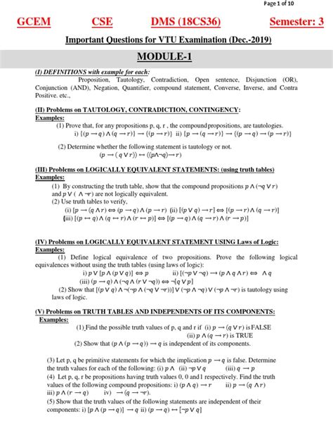 Dms Imp Questions Vtu Exam Pdf Vertex Graph Theory