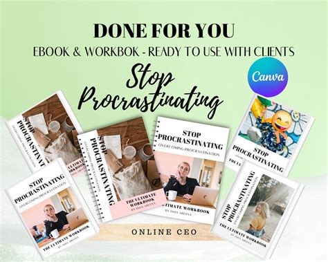 Stop Procrastinating Workbook Life Coach Workbookeditable Canva