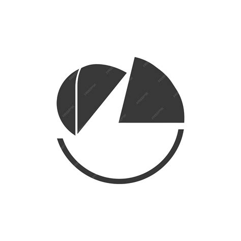 Black And White Pie Chart Graphic With A Curved Line At The Bottom