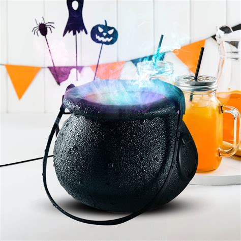 Halloween Cauldron With Mist Maker Glowing Witch Jar Halloween Scary
