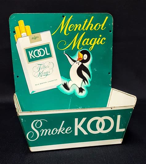 Vintage Kool Cigarettes Menthol Magic Match Book Holder Penguin Sign