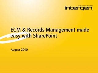 ECM Records Management With SharePoint PPT