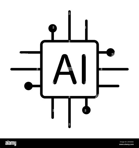 Artificial Intelligence Ai Processor Chip Vector Icon Symbol For