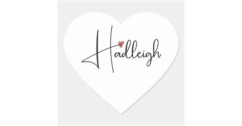 Personalized Handwritten Script Name Heart Sticker Zazzle