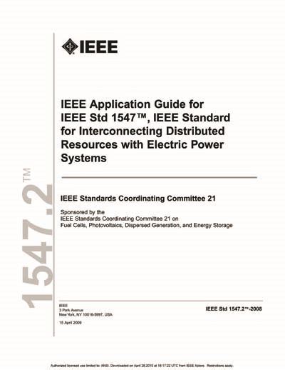 IEEE Application Guide For IEEE Std IEEE Standard For Interconnecting