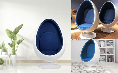 Playlearn 136cm Blue Retro Egg Pod Chair For Living Room Furniture