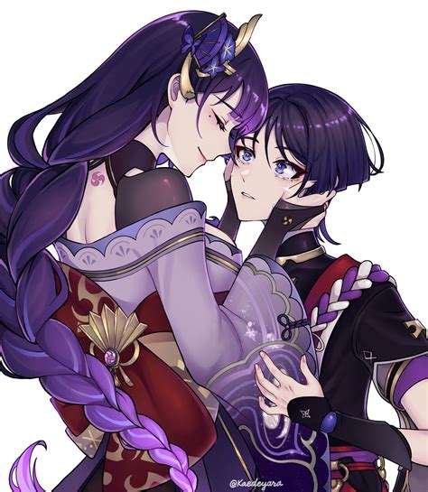 Raiden Shogun And Scaramouche Genshin Impact Drawn By Kaedeyara