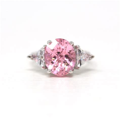 Pink Cz Ring Etsy