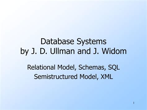 Ppt Database Systems By J D Ullman And J Widom Powerpoint