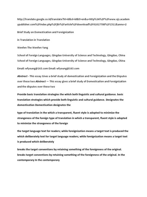 Domestication And Foreignization Pdf Translations Semiotics