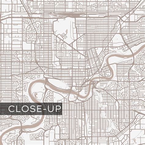 Edmonton Alberta Map Edmonton City Map Neutral Edmonton Map Print
