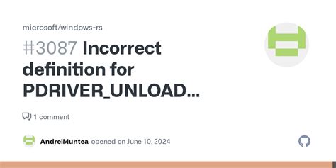 Incorrect Definition For Pdriverunload Routine · Issue 3087