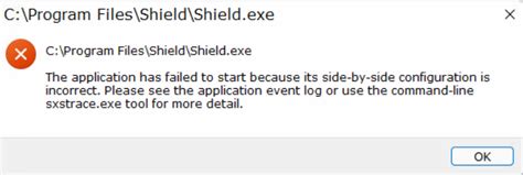 Application Fails To Start Because Its Side By Side Configuration Is Incorrect