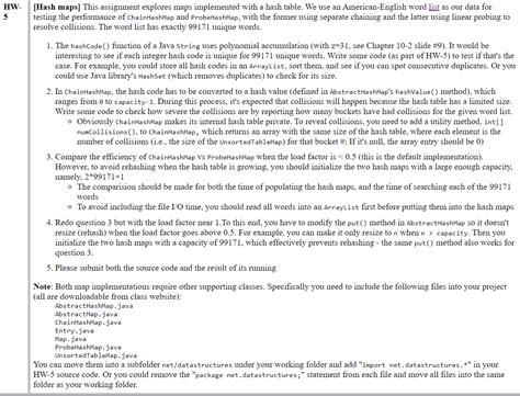 hw 5 [hash maps] this assignment explores maps