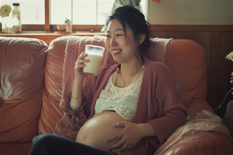 Pregnant Korean Woman Drink Furniture Premium Photo Rawpixel