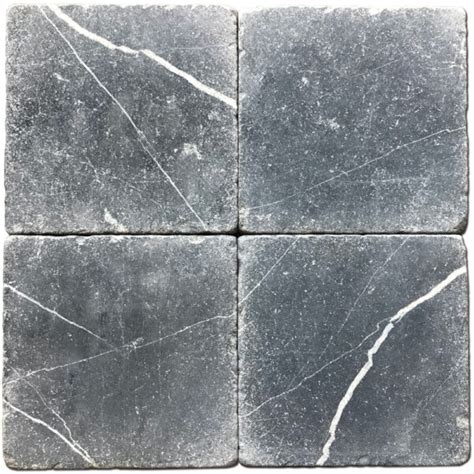 Nero Marquina 6x6 Black Square Tumbled Marble Tile Direct Finishes