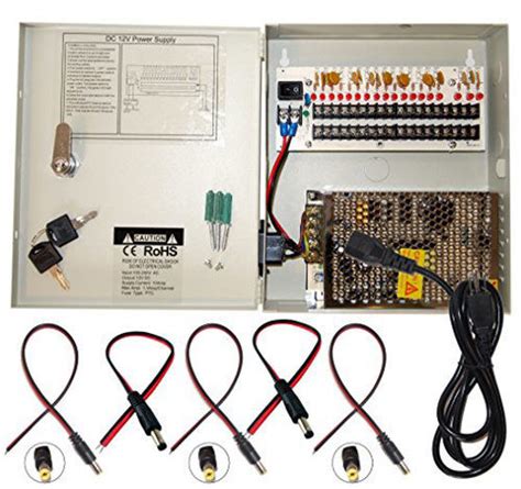 GetUSCart Evertech Channel Volt DC Output CCTV Distributed Power Supply Box For Security