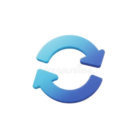 Blue Circular Arrows 3d Render Refresh Icon Design Element Web App Loop