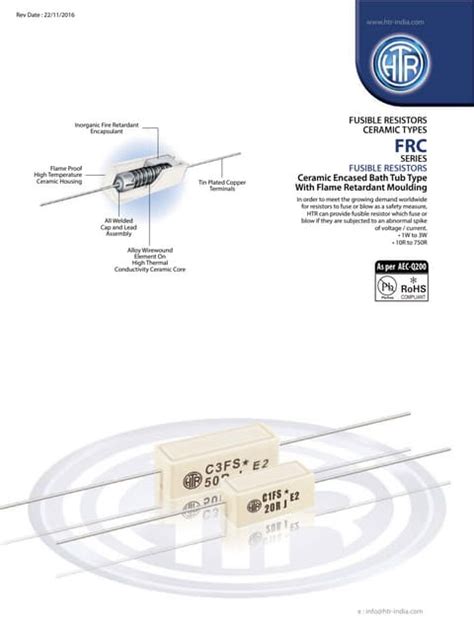 Htr India Products Current Sense Resistors Ceramic Encased Resistor Br English Pdf
