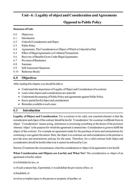 Legality Of Object Lecture Notes Unit 6 Legality Of Object And