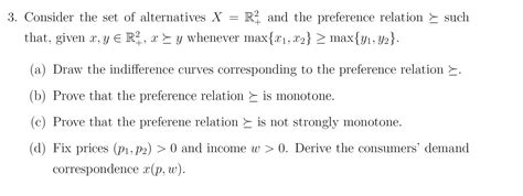 3 consider the set of alternatives x r 2 and the