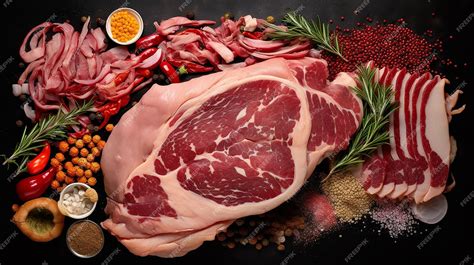 Premium Photo Culinary Breakdown Carcass Of A Pig Divided Into Sections