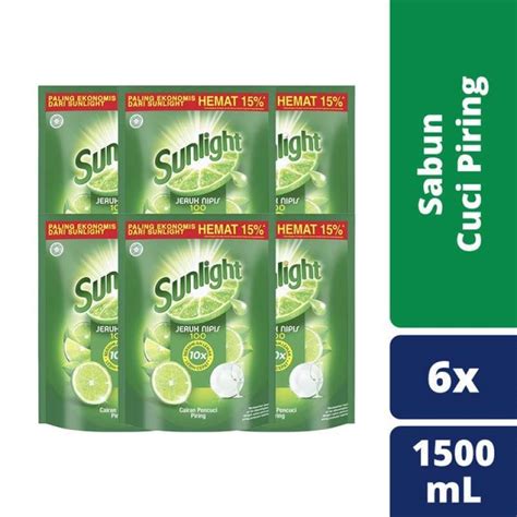Jual Sunlight Sabun Cuci Piring Jeruk Nipis Lime 1500ml Isi 6 Di Seller