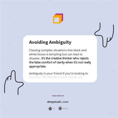 Avoiding Ambiguity Deepstash