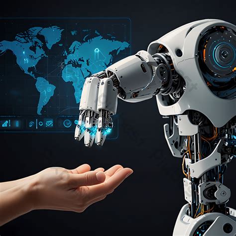 로봇 손과 인간 관리를 결합한 Ai 기반 고객 지원 사진 Png  무료 다운로드 Pikbest