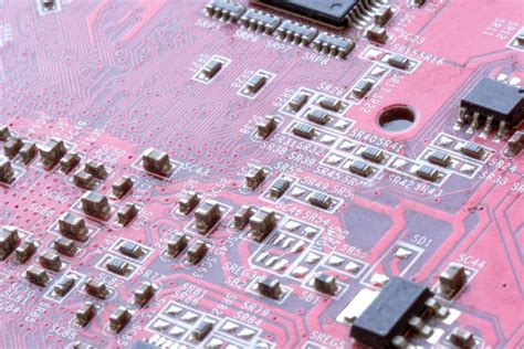 Microchip Of The Electronic Control Unit Cpu Chipset On Printed Circuit Board Stock Image