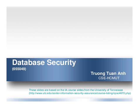 Pdf Database Security Đh Bách Khoa Hcm Trương Tuấn Anh