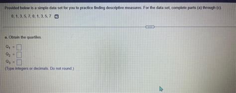 Solved Provided Below Is A Simple Data Set For You To