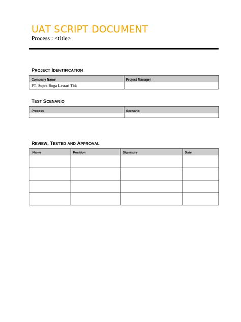Uat Template Pdf