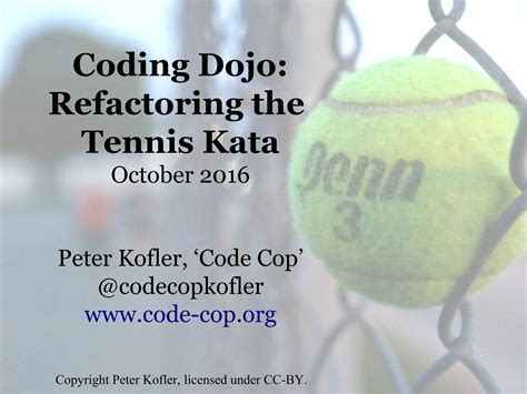 Refactoring The Tennis Kata V2 2016 Pdf