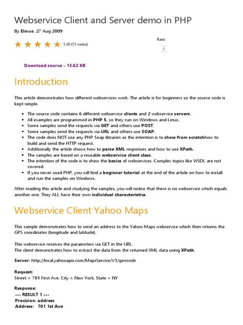 Webservice Client And Server Demo In Php Codeproject Pdf Web Webservice Client And Server Demo In Php Codeproject Pdf Web