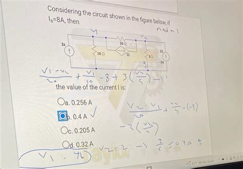 solved considering the circuit shown in the figure below if