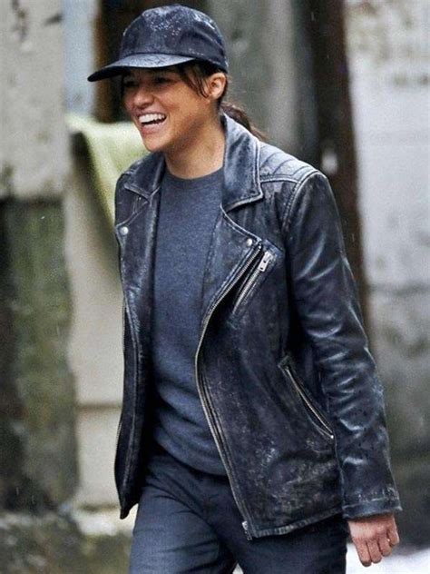 Michelle Rodriguez Distressed Leather Jacket New American Jackets