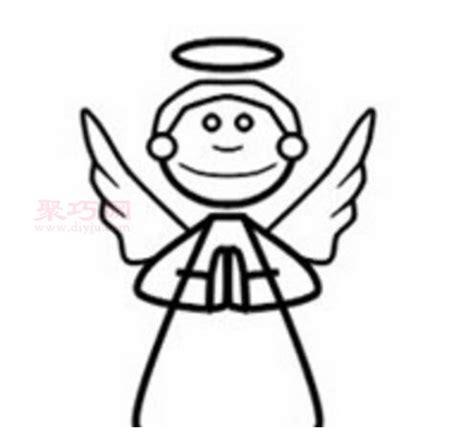 可爱的小天使如何画 来学可爱的小天使简笔画画法 聚巧网