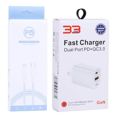 PD W USB C Type C QC USB Dual Port Charger With M W USB C Type C To Pin PD Data