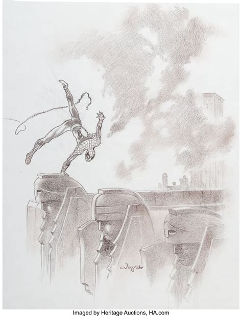 Charles Vess Spider Man Illustration Original Art 2022 Lot