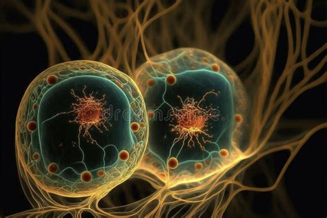 Microscopic Cellular Structures A Detailed Visualization Of Interconnected Cells Stock