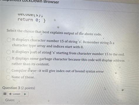 Solved Question 2 1 Point Include 〈stdioh〉 Void Decode