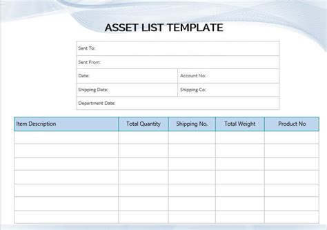 Asset List Template Room Surf Com
