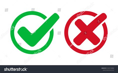 Set Check Mark Cross Vector Illustartion 库存矢量图（免版税）1634159896 Shutterstock