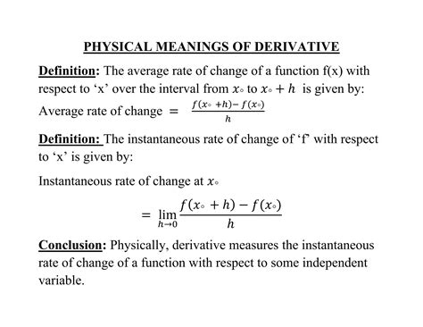 Applied Calculus Physical Meaningsapplications Of Derivatives Pdf